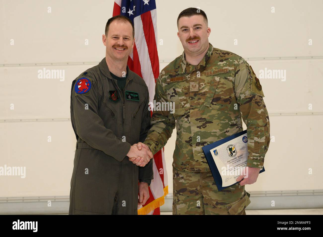 U.S. Air Force Lt. Col. Ryan Worrell, 356th Fighter Squadron commander ...