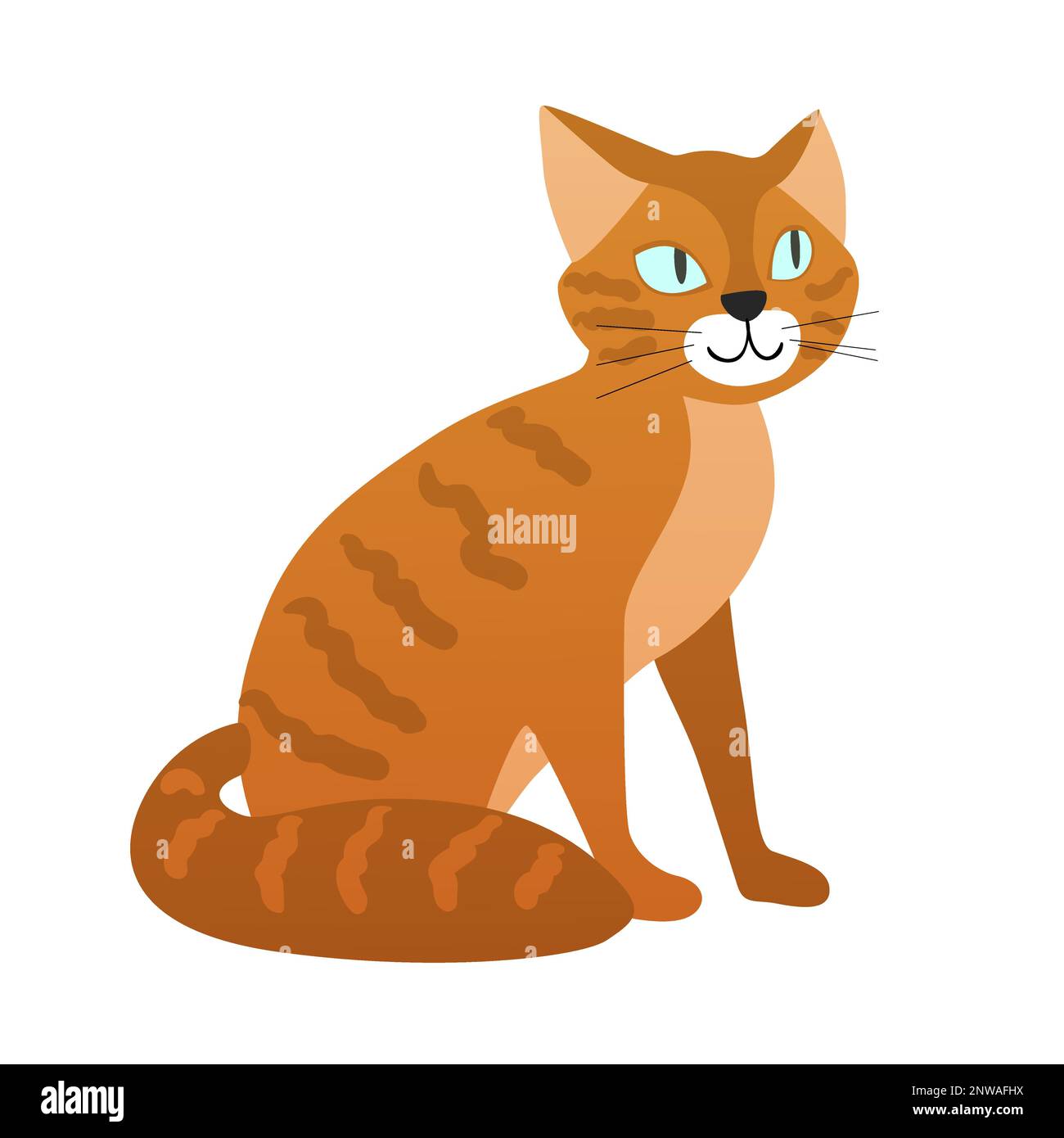 Ginger domestic cat. Fluffy house pet, breed cat, mammal feline vector ... Ginger domestic cat. Fluffy house pet, breed cat, mammal feline vector ...