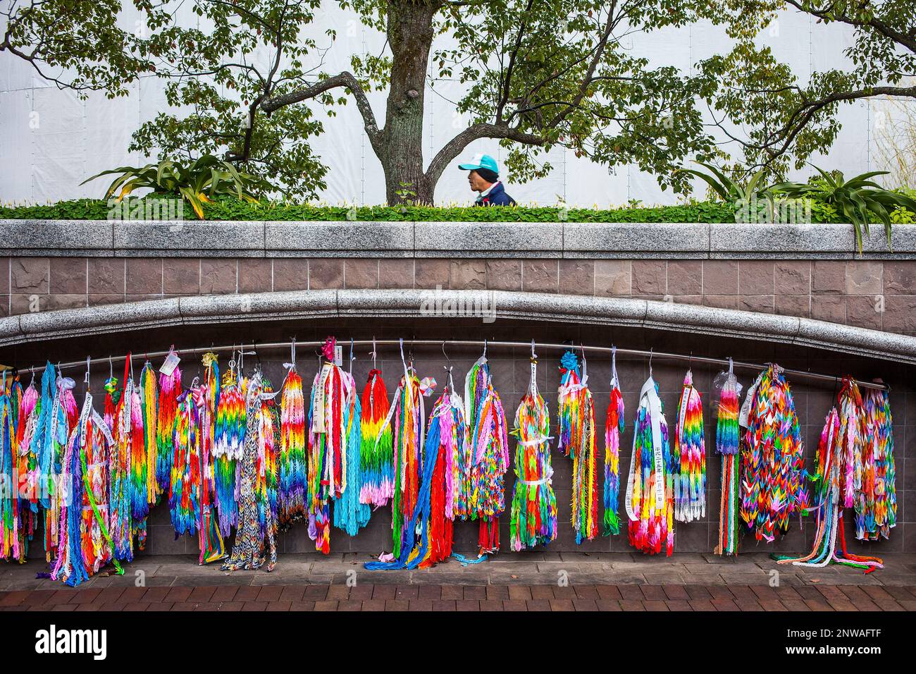 Origami wreaths, paper cranes representing peace, at Atomic Bomb ...