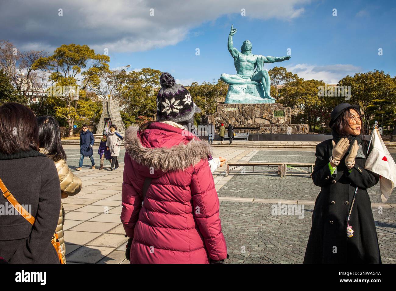Peace statue in the Peace Park, Nagasaki, Japan Stock Photo - Alamy