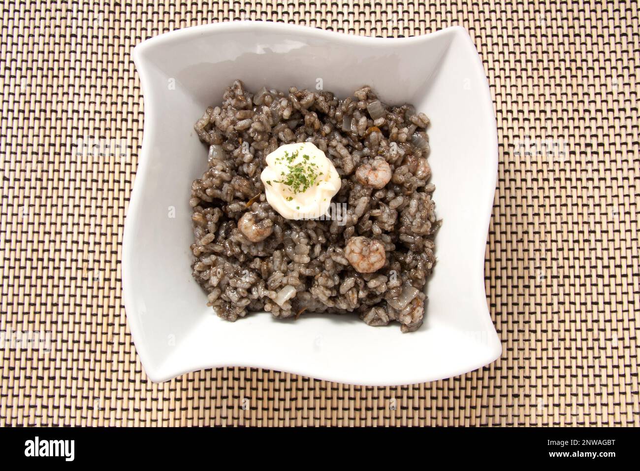 Black Rice. Arroz Negro. Traditional Spanish Cuisine, similar to paella ...