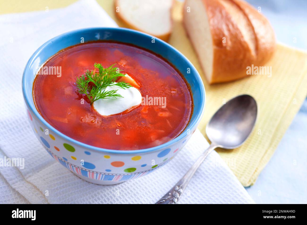 Borsch - traditional Ukrainian beetroot and cabbage soup Stock Photo ...