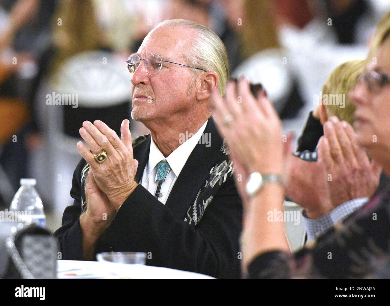 Jerry Sharman attends at Porterville High School Basketball Dinner as a ...