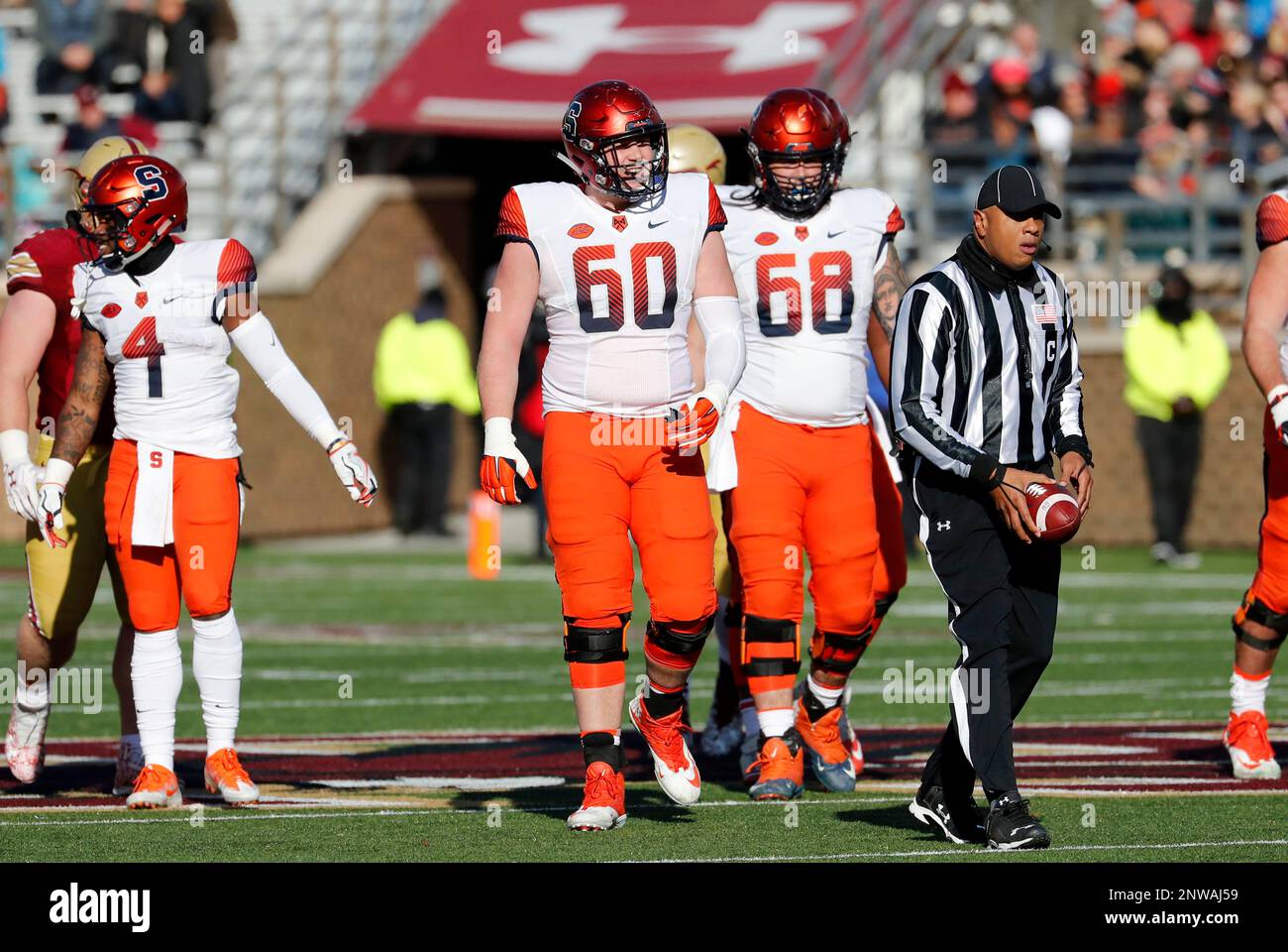 CHESTNUT HILL, MA - NOVEMBER 24: Syracuse Orange offensive lineman Cody ...