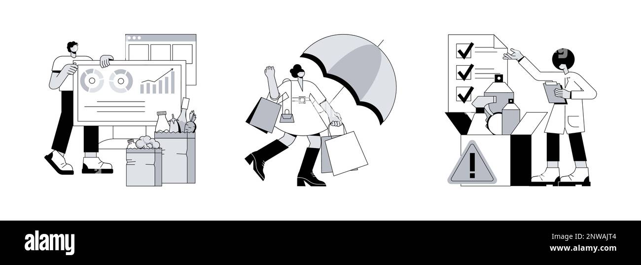 Customer choice abstract concept vector illustration set. Food ...