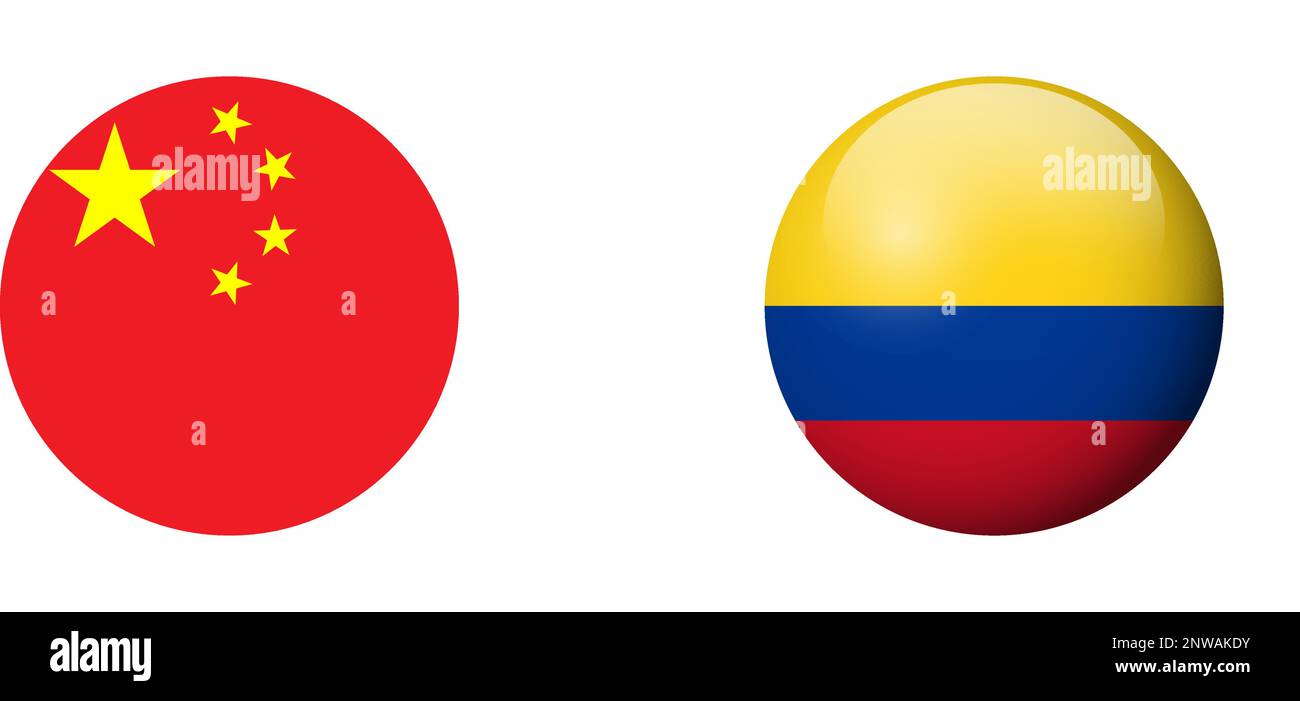 Colombia flag - glossy circle badge. Vector icon Stock Vector Image & Art - Alamy