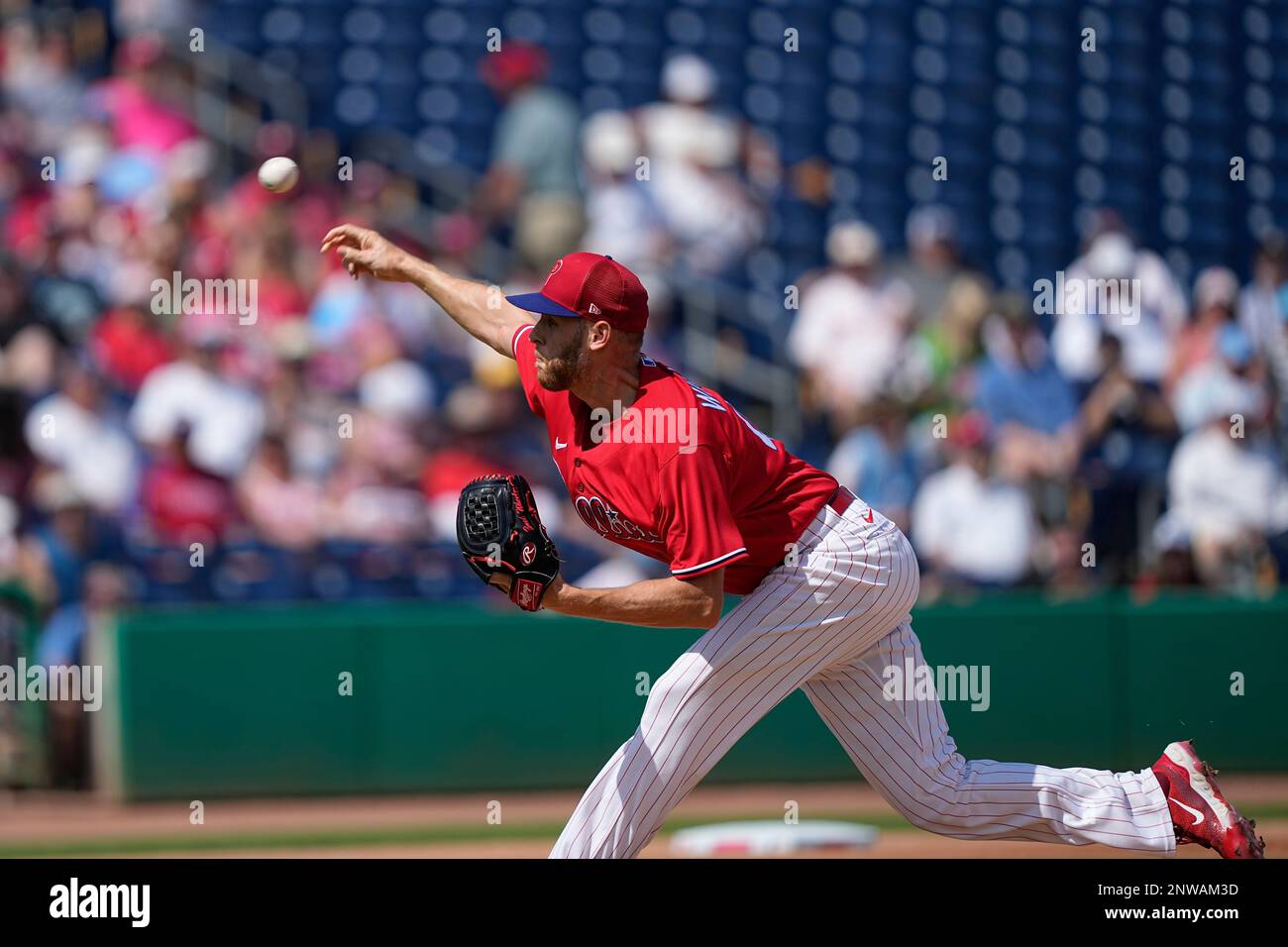 Philadelphia Phillies starting pitcher Zack Wheeler throws during the ...