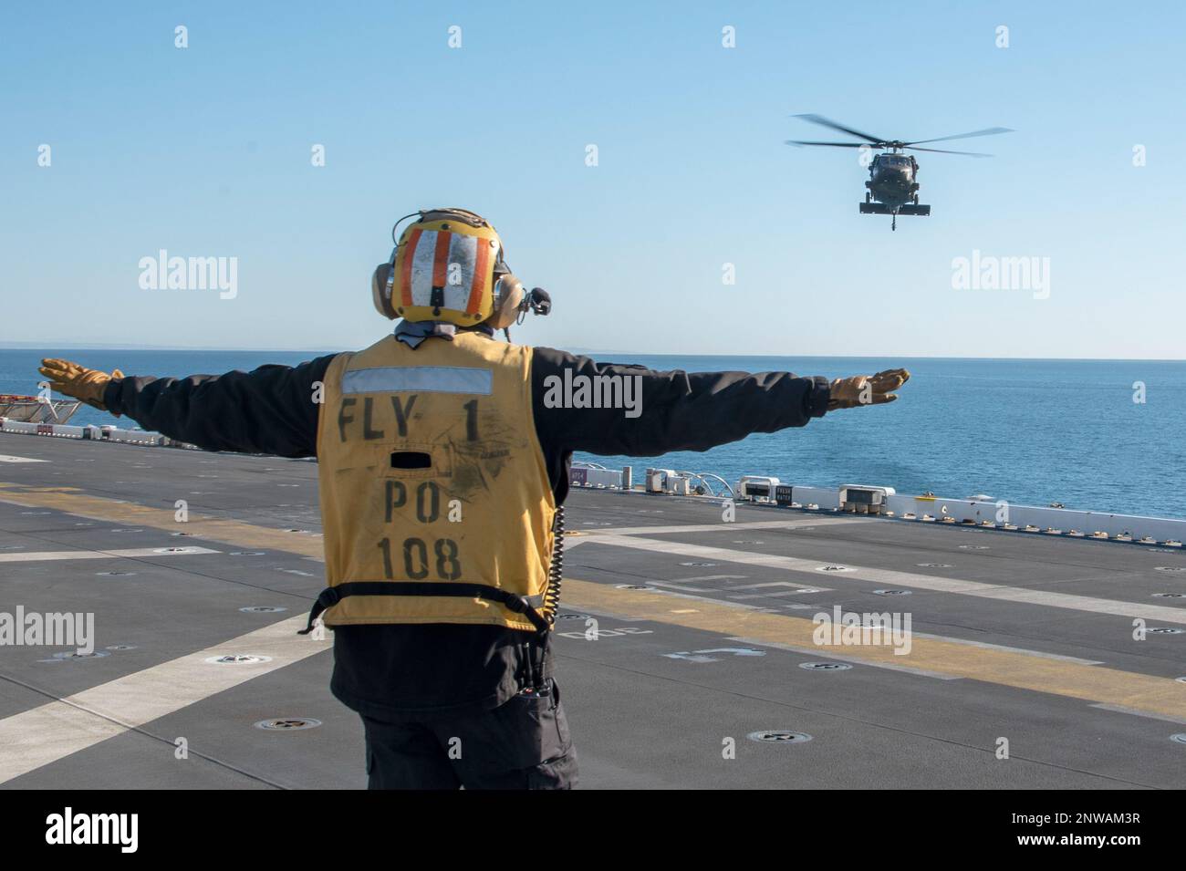 230124-N-XN177-1030 PACIFIC OCEAN (Jan. 24, 2023) – Aviation Boatswain ...