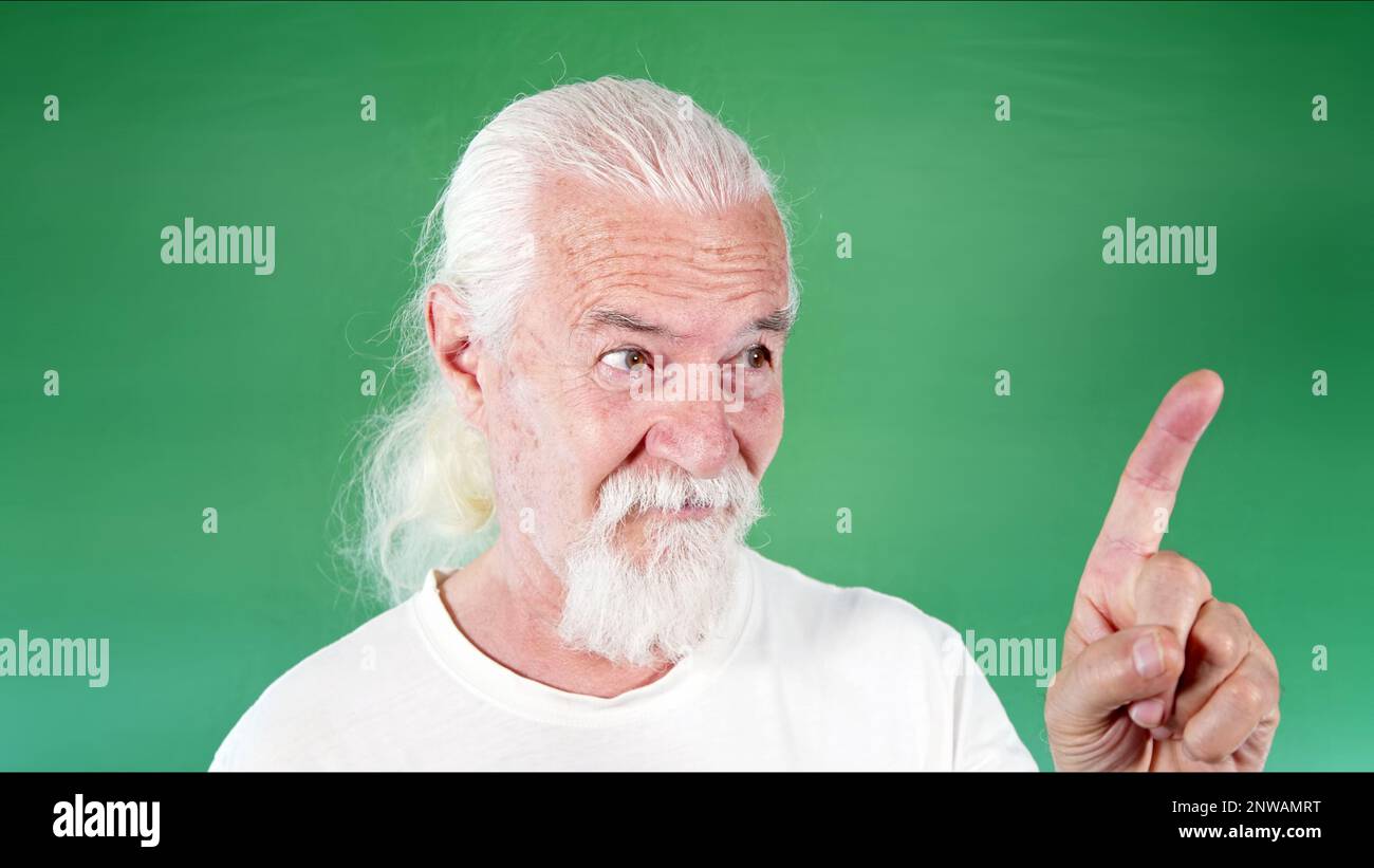 Old Man is Warning With His Finger Photo Stock Photo - Alamy