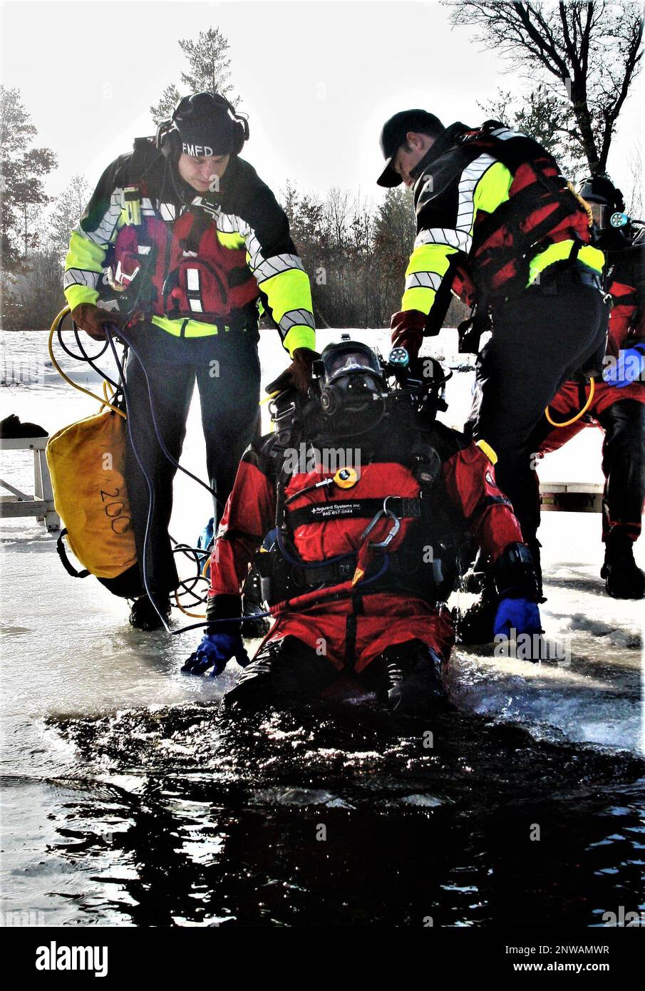 Firefighters with the Directorate of Emergency Services Fire Department ...