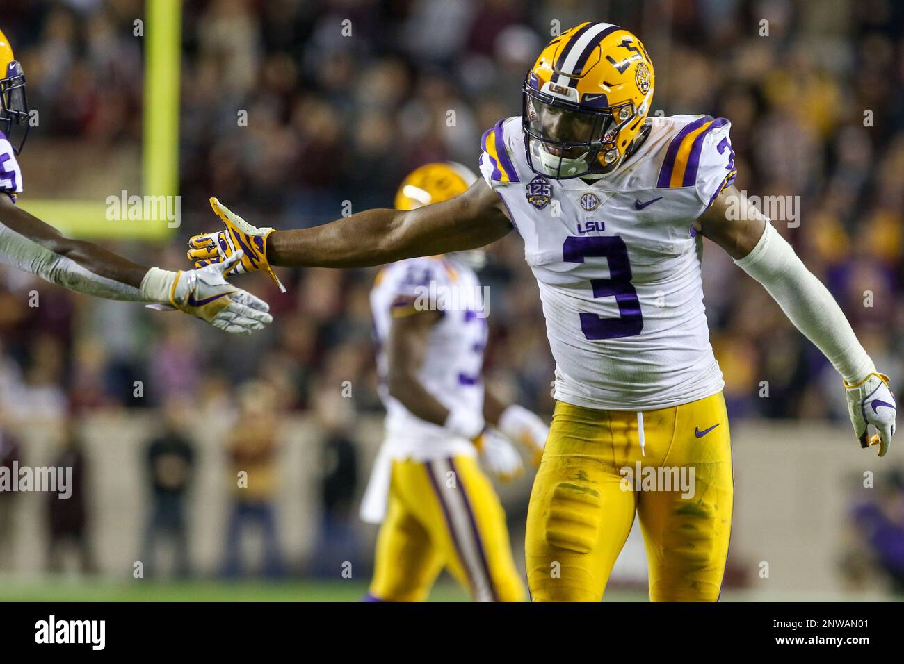 November 24, 2018: LSU Tigers safety JaCoby Stevens (3) during the game ...
