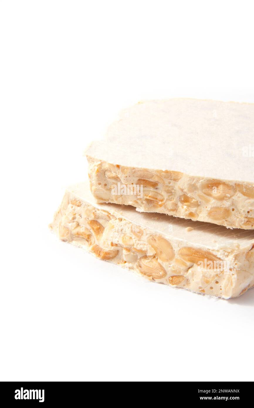 Various types of turron, mazapan, mantecados y polvorones.Typical ...