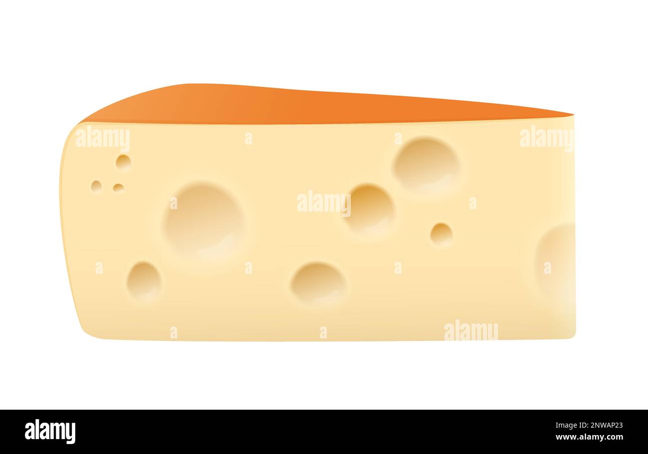 Italian piece of cheese. Cheese triangle chunky, milk production vector ...