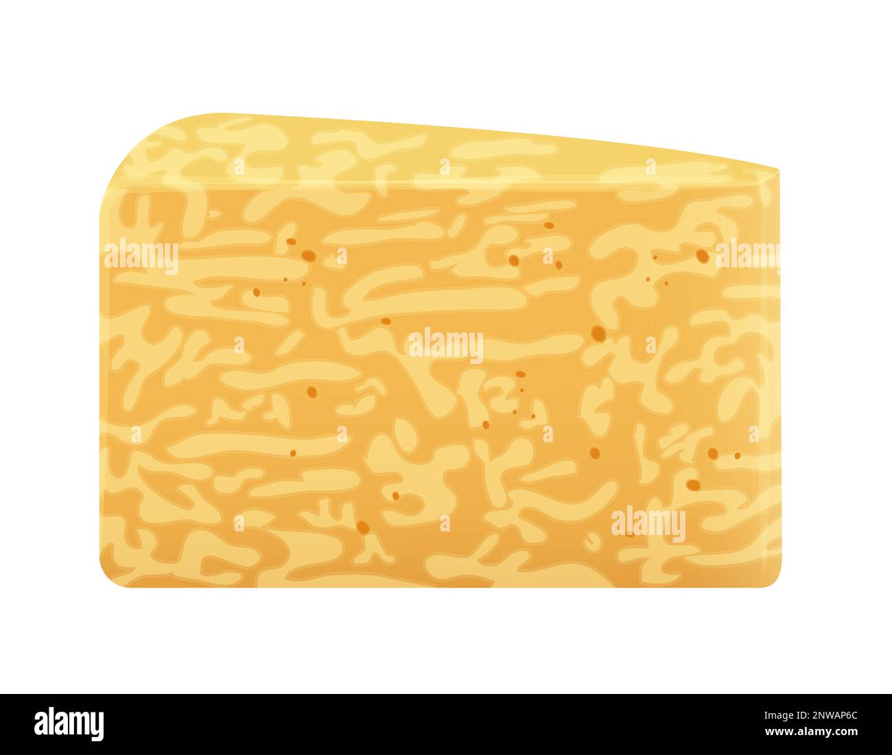 Yellow piece of cheese. Cheese triangle chunk, dairy production vector ...