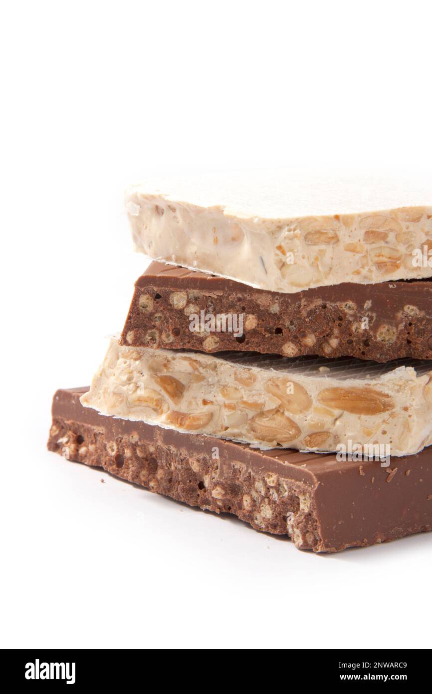 Various types of turron, mazapan, mantecados y polvorones.Typical ...