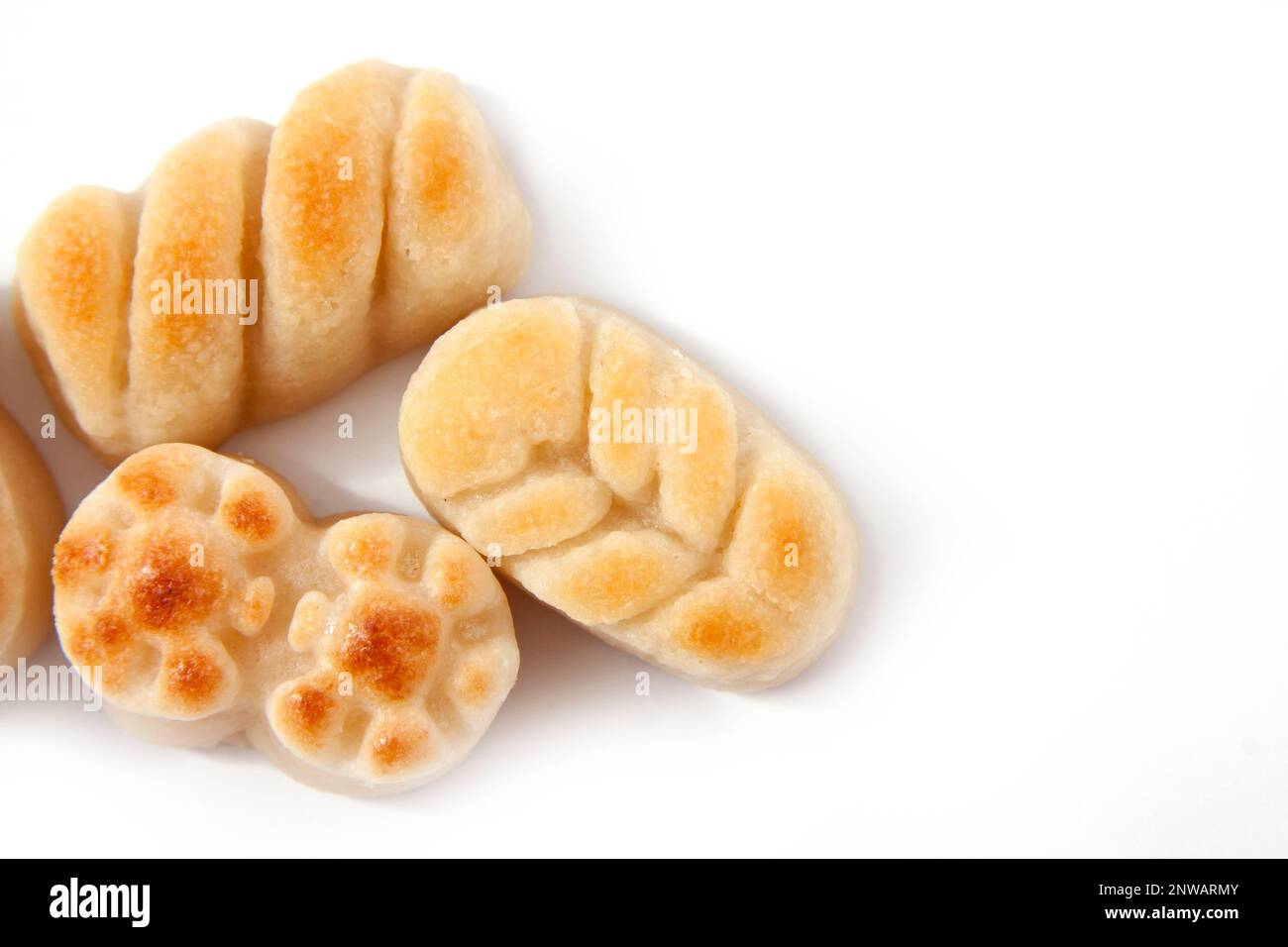 Various types of turron, mazapan, mantecados y polvorones.Typical ...
