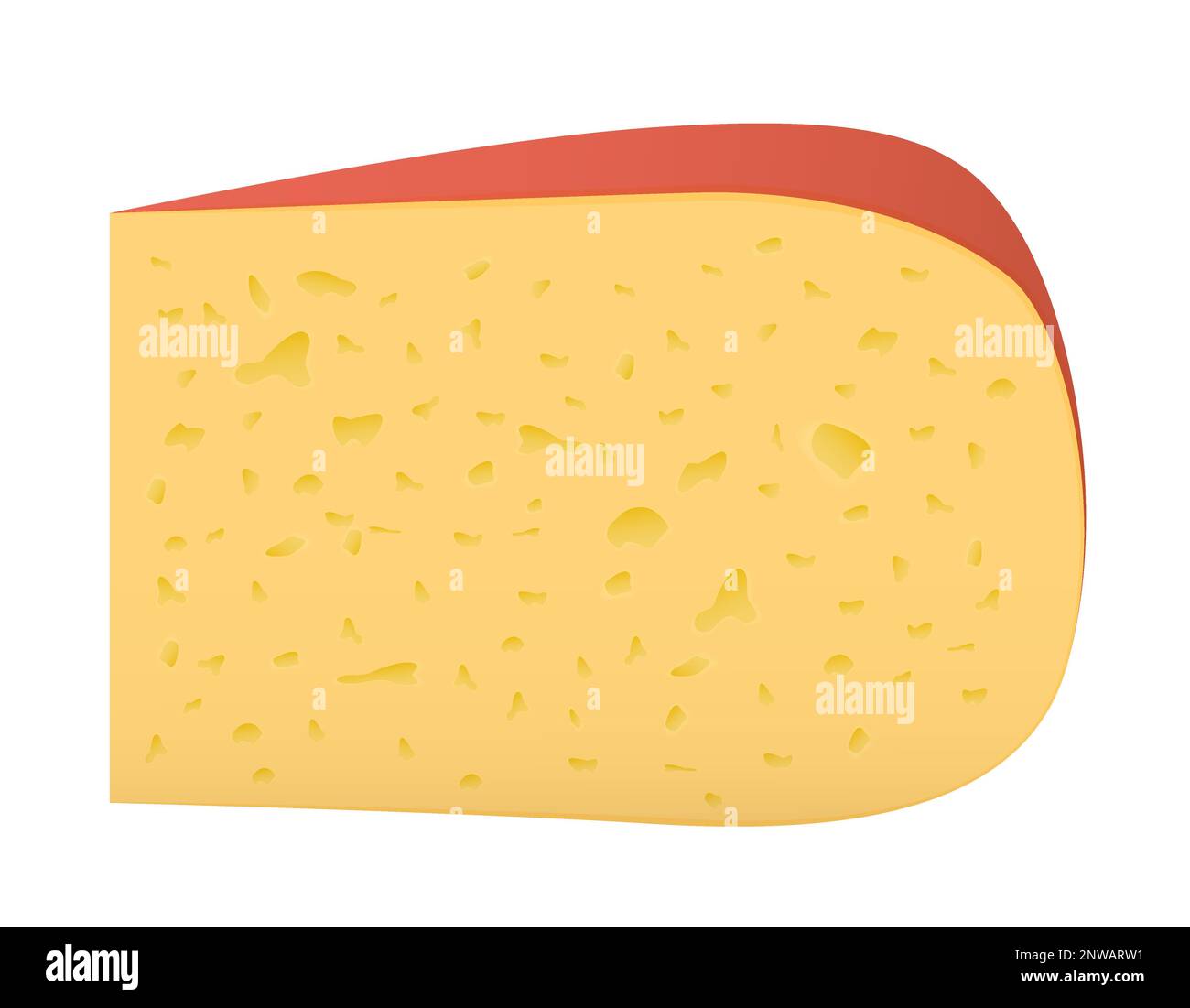 Tasty piece of cheese. Yellow triangle chunk, dairy production vector ...