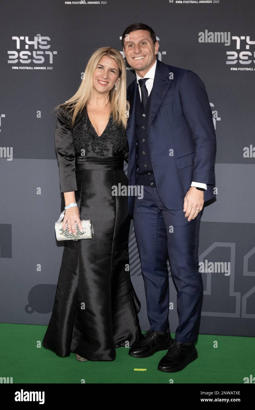 Javier Zanetti and Wife Paula Zanetti arrive at the Best FIFA Football ... Javier Zanetti and Wife Paula Zanetti arrive at the Best FIFA Football ...