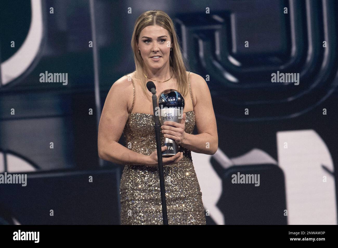 Mary Earps of Manchester United and England receives the FIFA Best ...