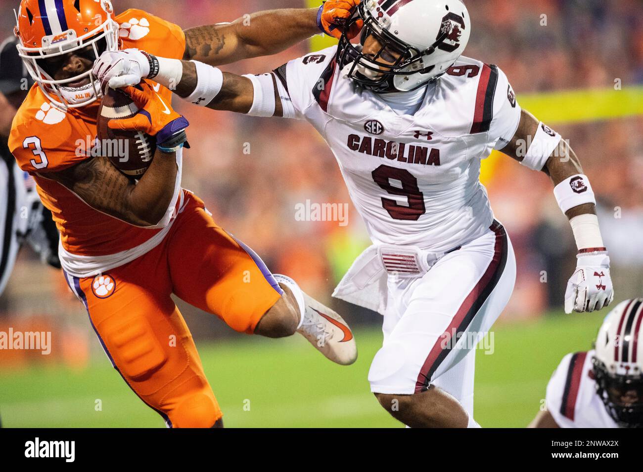 Clemson Tigers wide receiver Amari Rodgers (3) and South Carolina ...