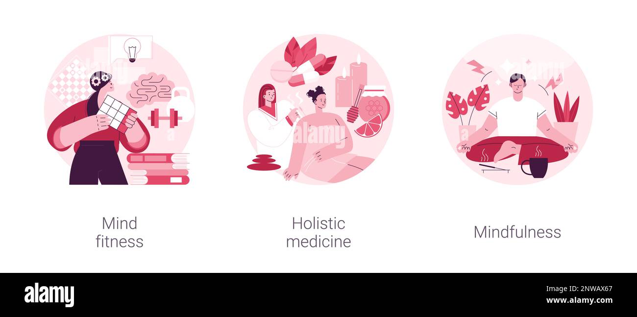 Mental and physical health treatment abstract concept vector ...