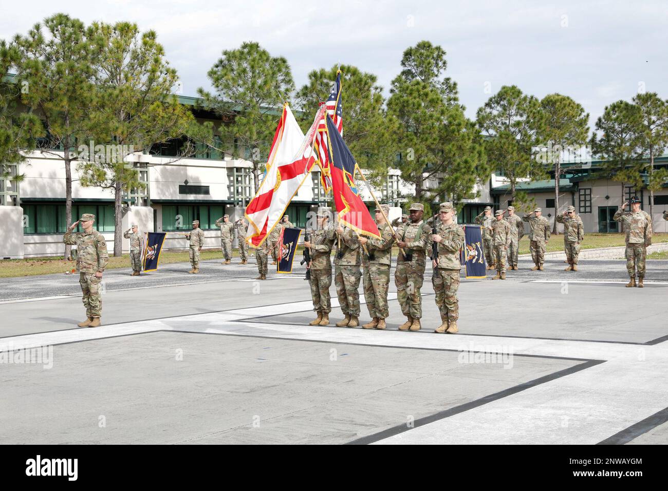 Soldiers of the 53D Infantry Brigade Combat Team (IBCT), salute the ...
