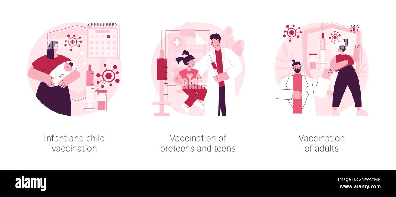 Infectious diseases prevention abstract concept vector illustration set ...