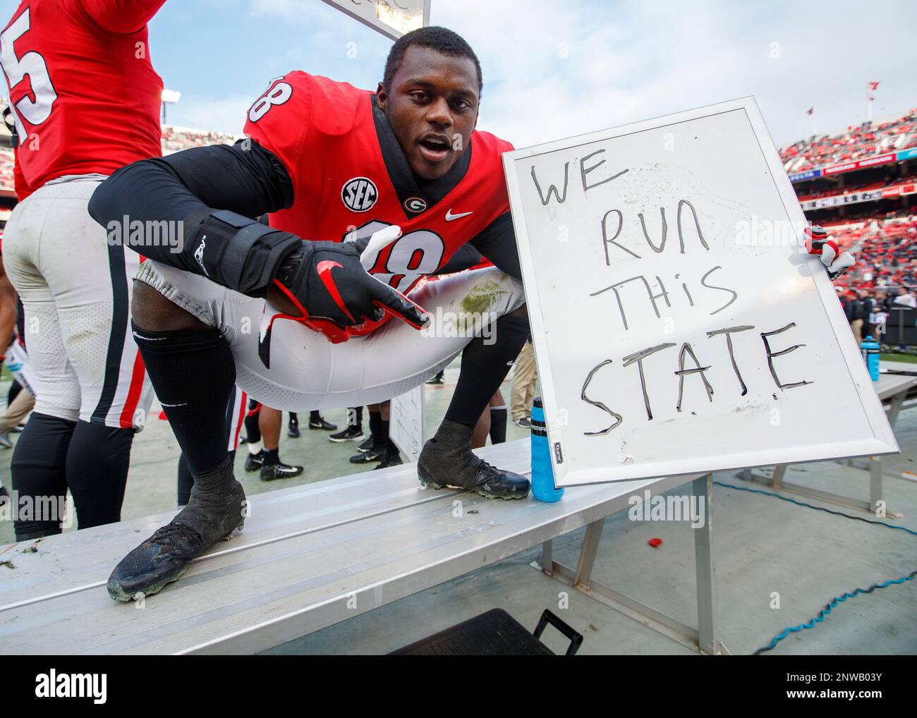 ATHENS, GA - NOVEMBER 24: Georgia Bulldogs defensive back Deandre Baker ...