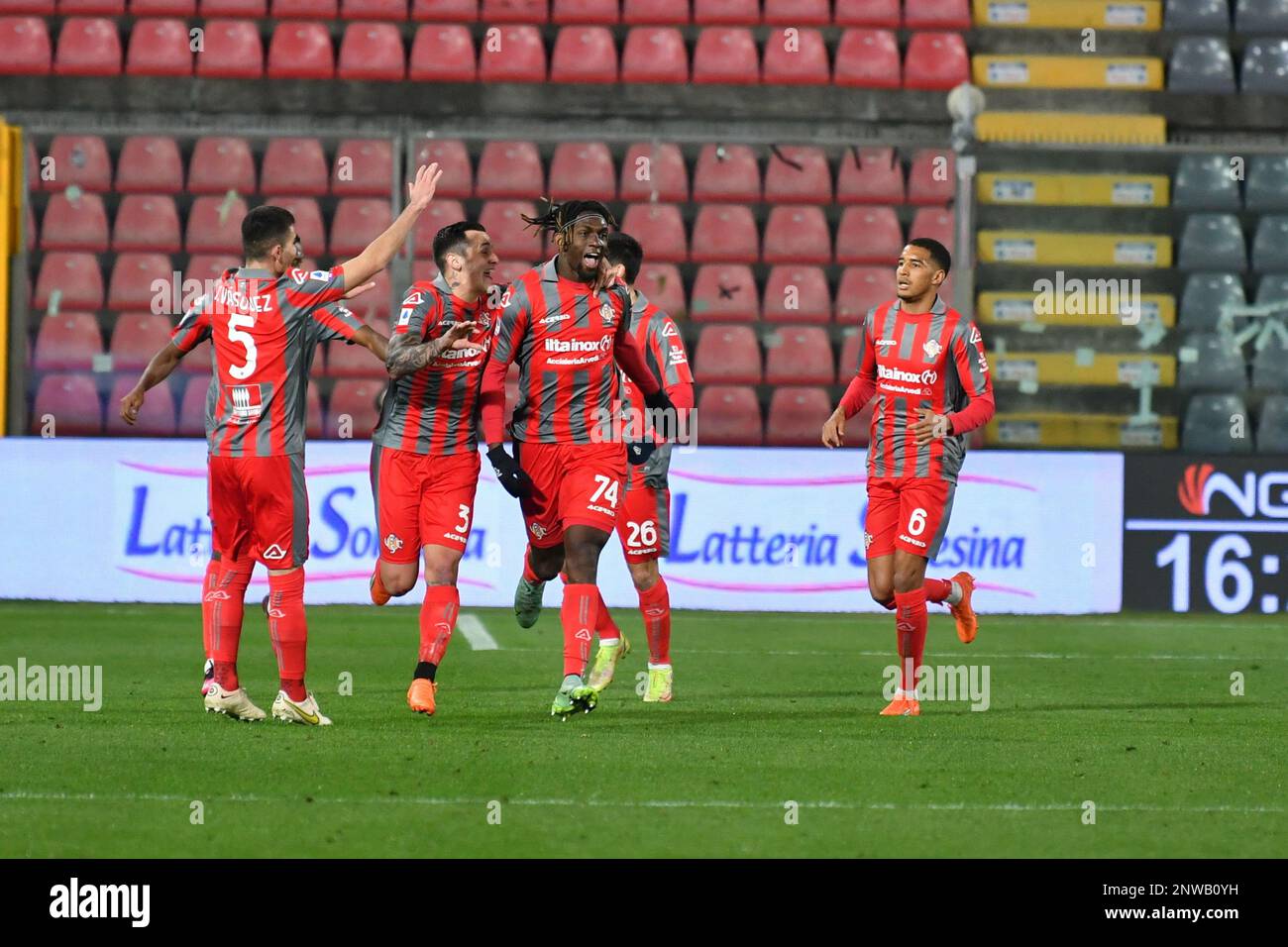 Cremona, Italy. 28th Feb, 2023. frank tsadjout (cremonese) celebrates ...