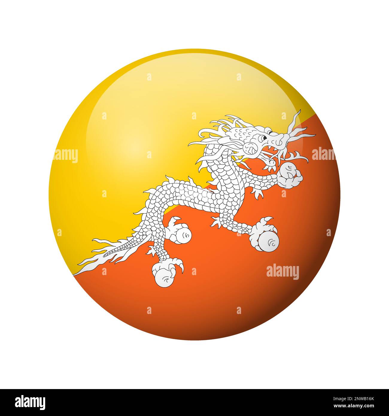 Bhutan flag - glossy circle badge. Vector icon Stock Vector Image & Art ...