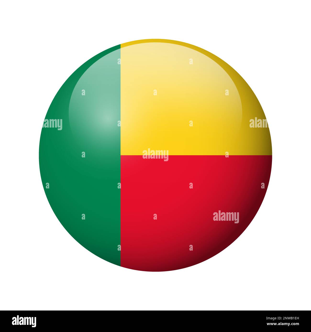 Benin flag - glossy circle badge. Vector icon Stock Vector Image & Art - Alamy