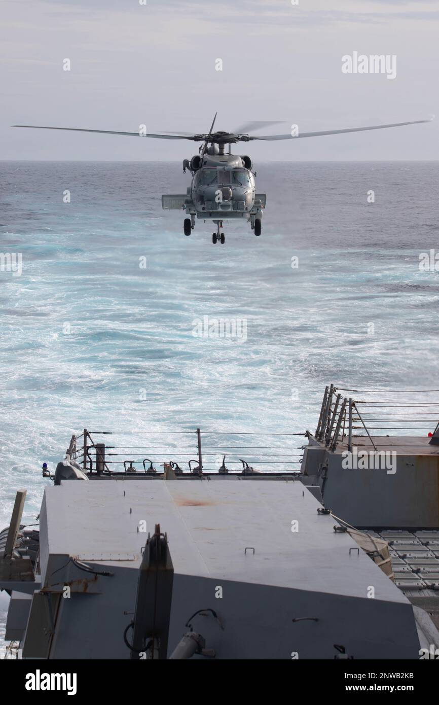 230131-N-XX566-1132 SOUTH CHINA SEA (Jan. 31, 2023) A U.S. Navy MH-60R ...