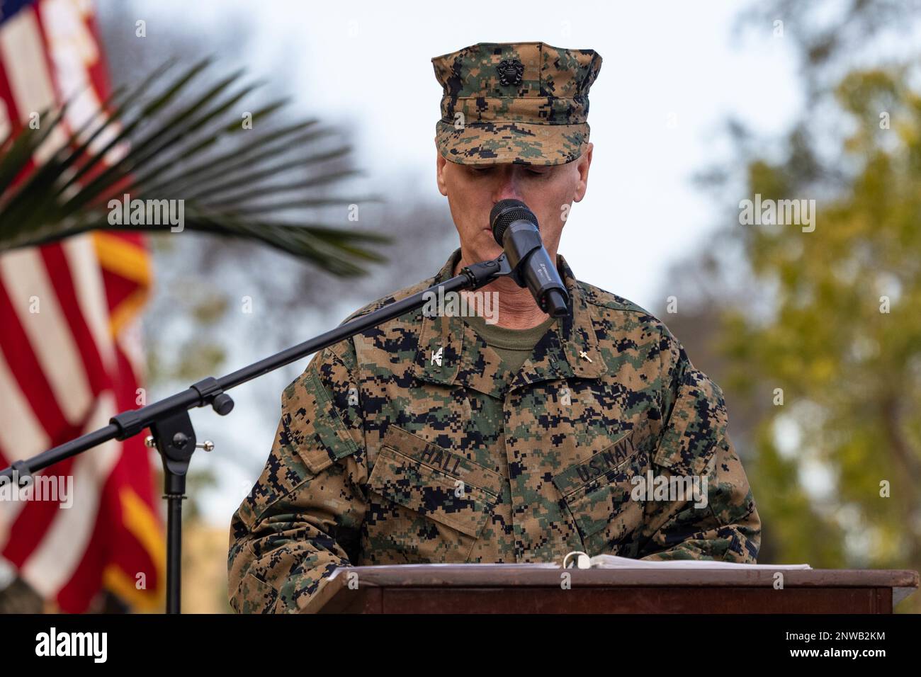 U.S. Navy Chaplain Capt. Michael Hall, a chaplain with Marine Corps ...