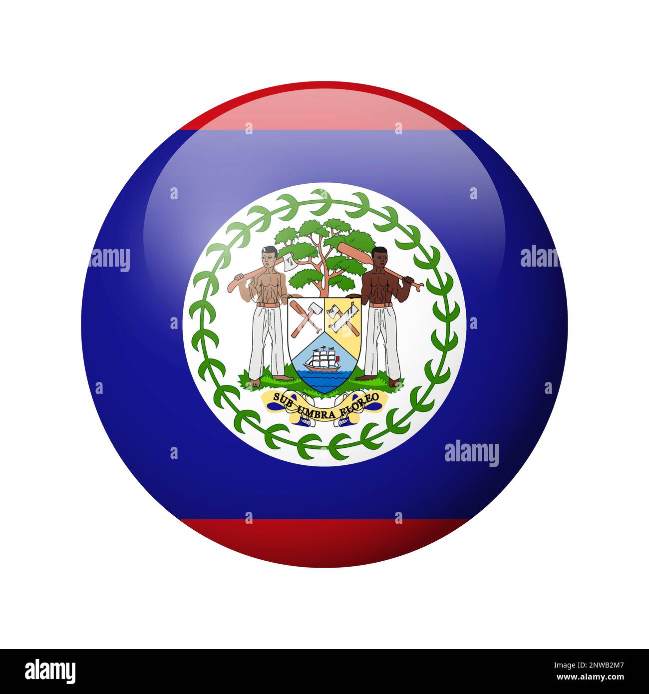 Belize flag - glossy circle badge. Vector icon Stock Vector Image & Art ...