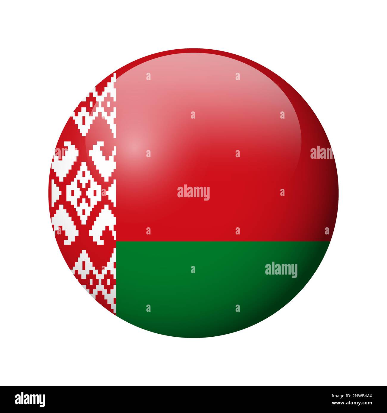 Belarus flag - glossy circle badge. Vector icon Stock Vector Image ...