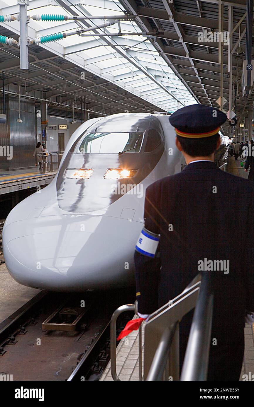 Bullet train , Shin Osaka railway station,Osaka, Japan,Asia Stock Photo ...