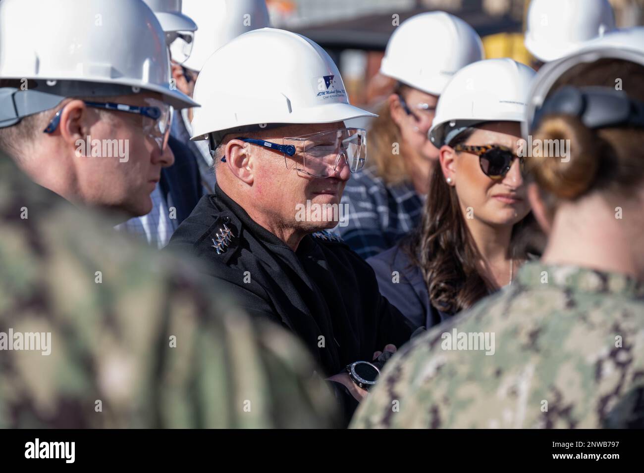 SAN DIEGO (Feb. 15, 2023) - Chief of Naval Operations (CNO) Adm. Mike Gilday meets with Sailors ...