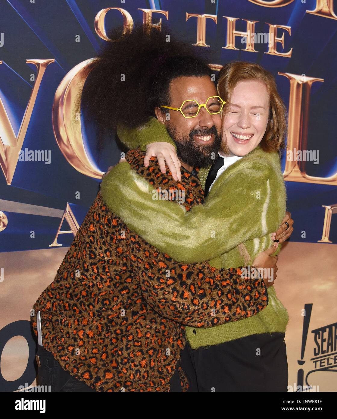 Reggie Watts and Hannah Einbinder arriving to Hulu's "History of the ...