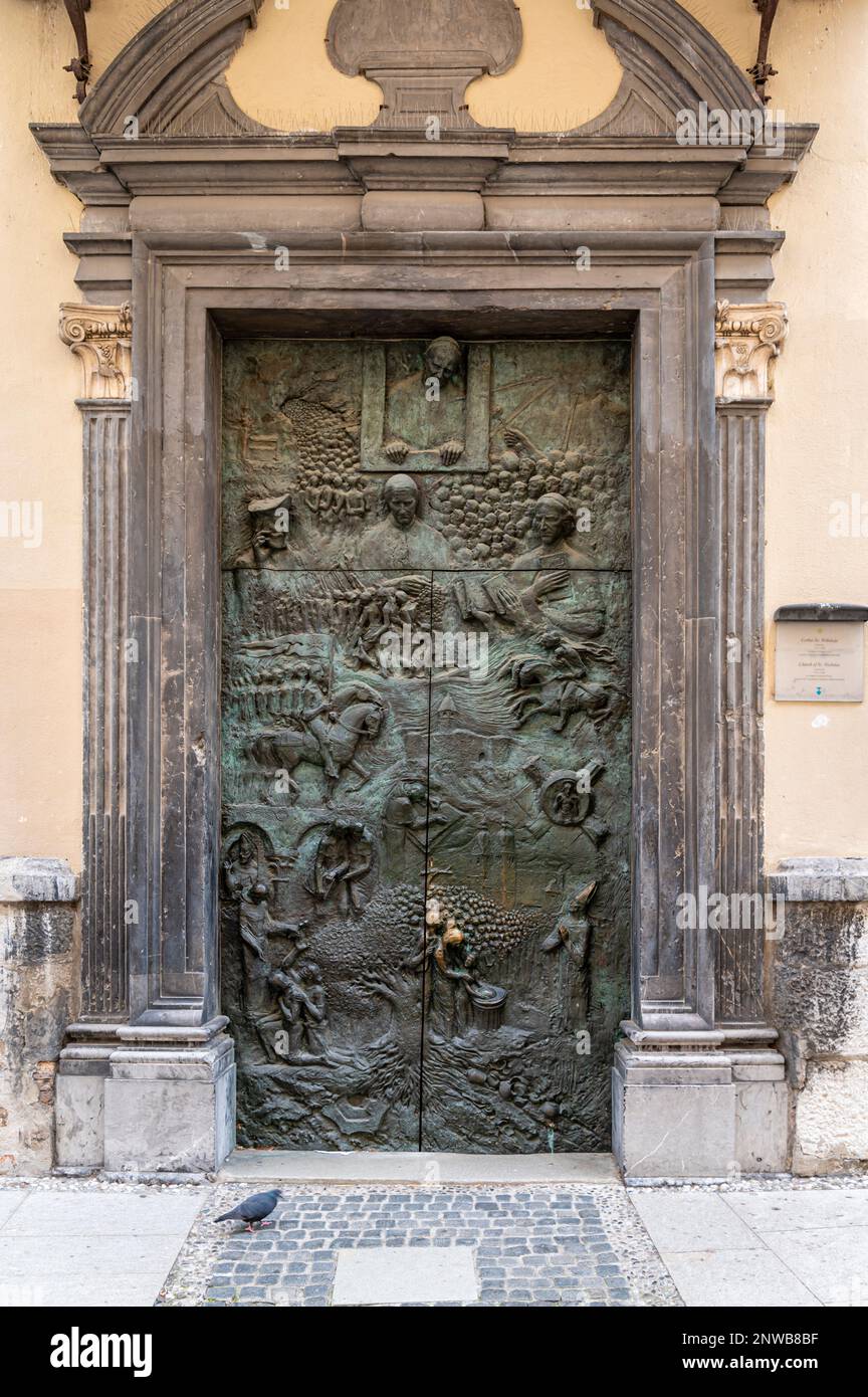 Slovene Door of Ljubljana Cathedral, Ljubljana, Slovenia Stock Photo ...