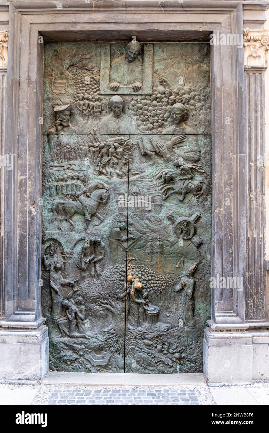 Slovene Door of Ljubljana Cathedral, Ljubljana, Slovenia Stock Photo ...