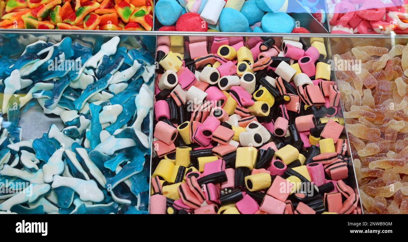 Candies of various flavors and very sugary and colorful dimensions for ...