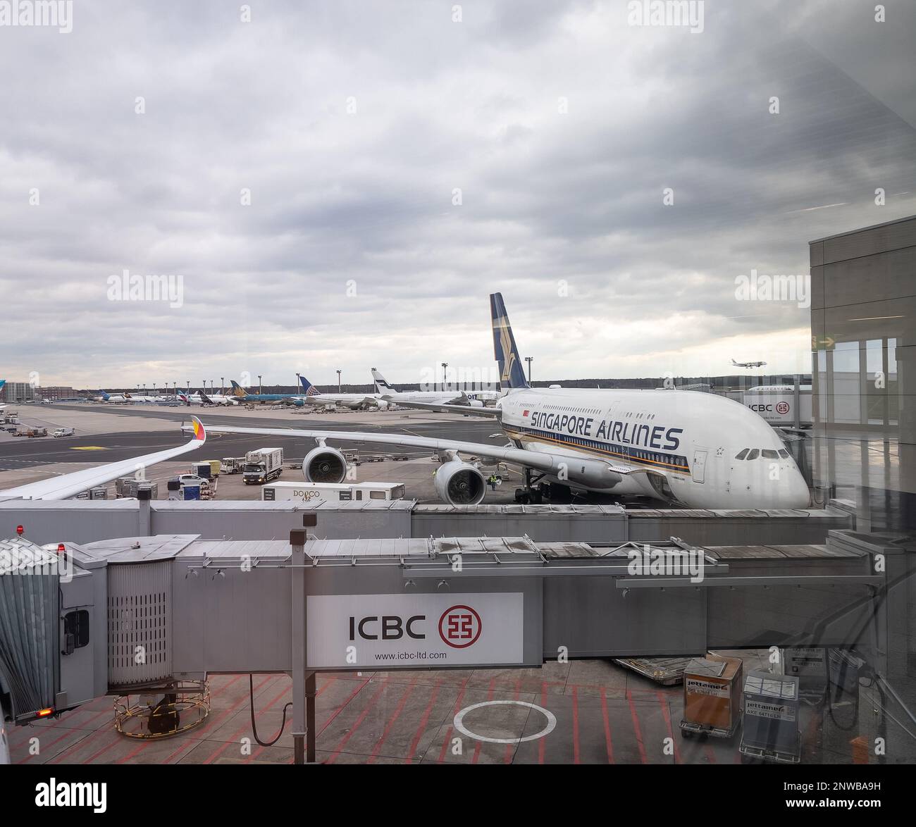 Singapore Airlines Airbus 380 aircraft at Frankfurt Airport - travel ...