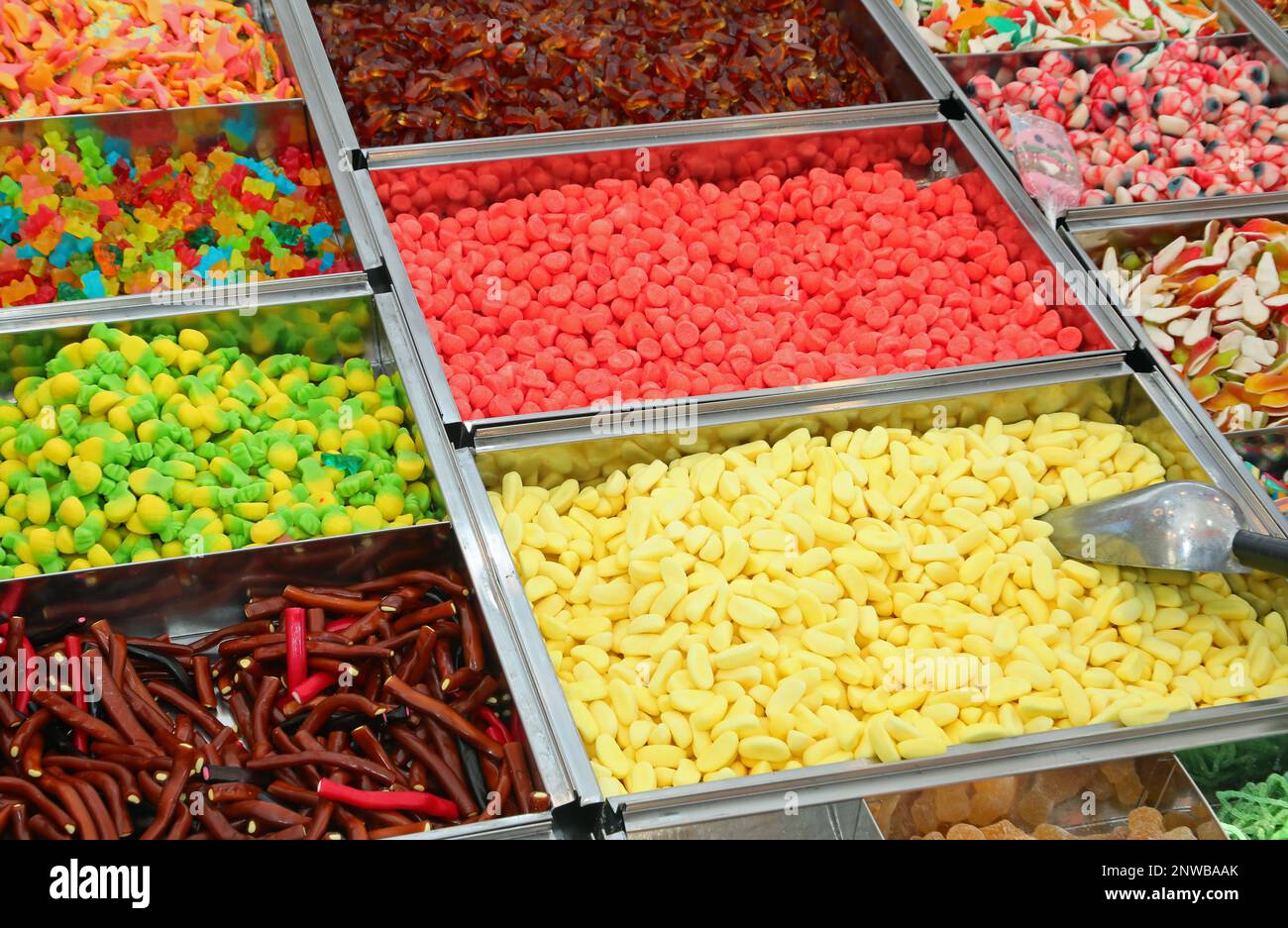 Candies of various flavors and very sugary and colorful dimensions for ...