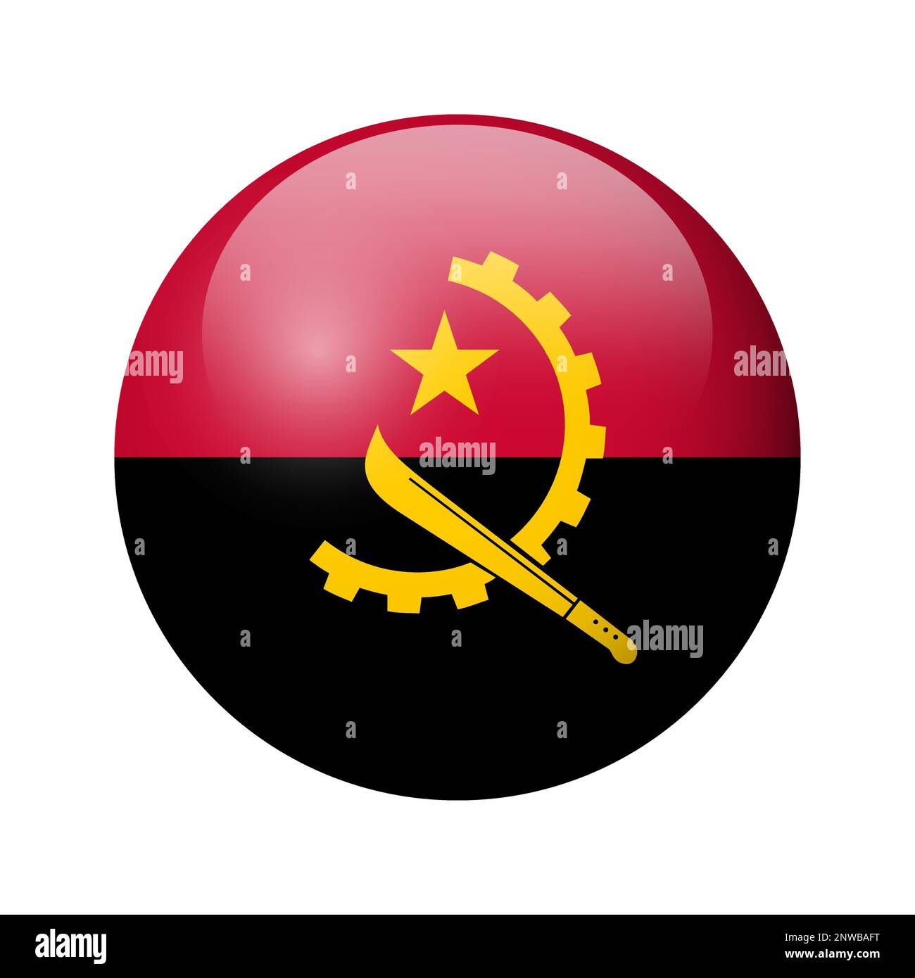 Angola flag - glossy circle badge. Vector icon Stock Vector Image & Art ...