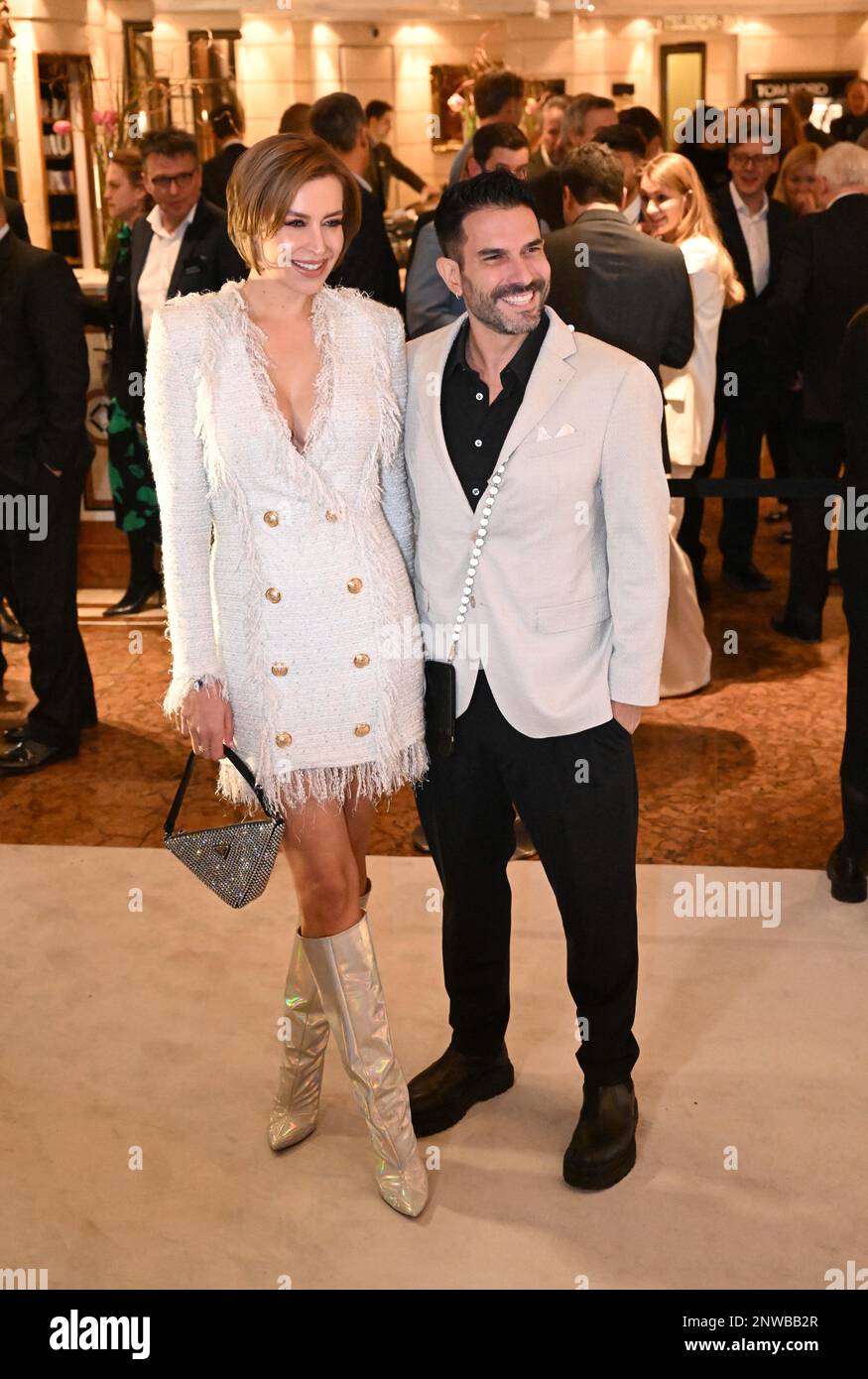 Munich, Germany. 28th Feb, 2023. Marc Terenzi and Verena Kerth stand on ...