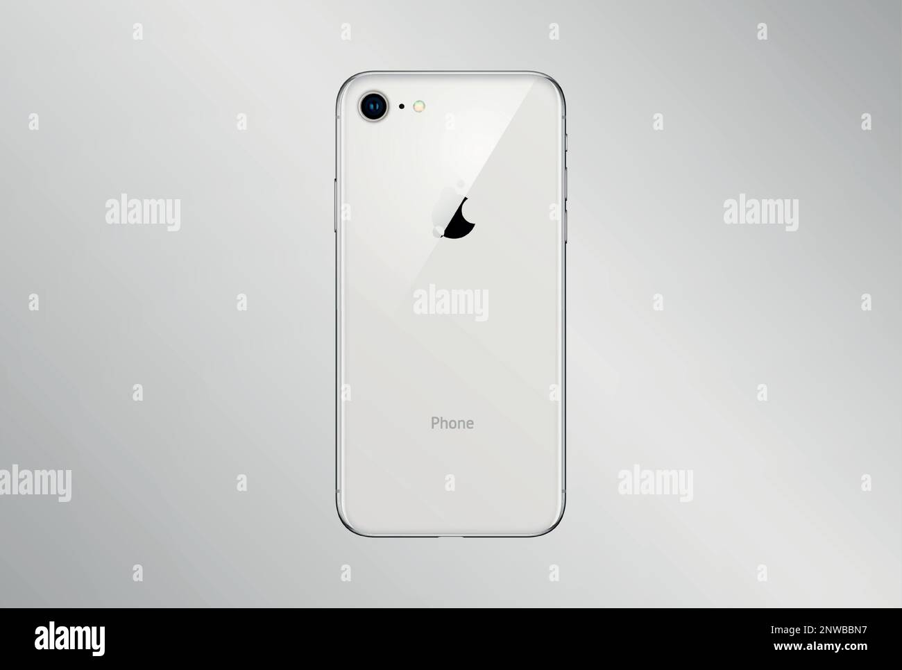 White smart phone back side mockup with highlight. Vector illustration ...