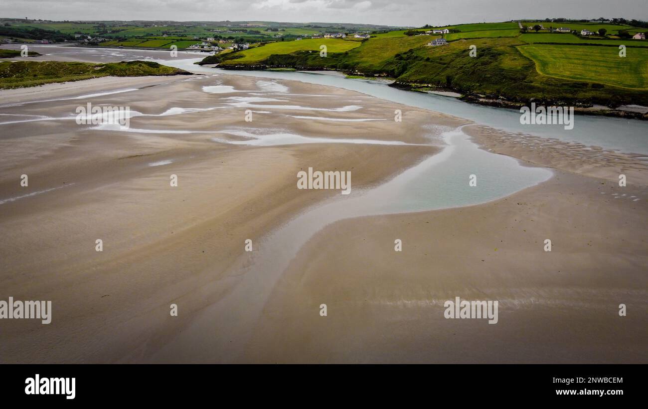 Inchydoney Beach in the south of Ireland on a cloudy summer day, top ...