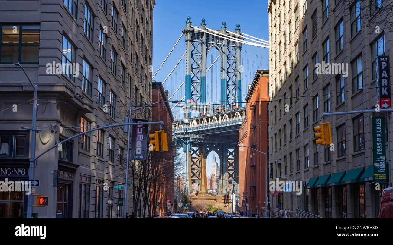 Manhattan Bridge viewpoint from Dumbo - travel photography Stock Photo ...