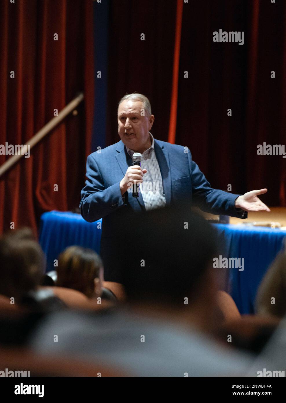 Mark Cox, deputy to the garrison commander, speaks about various ...