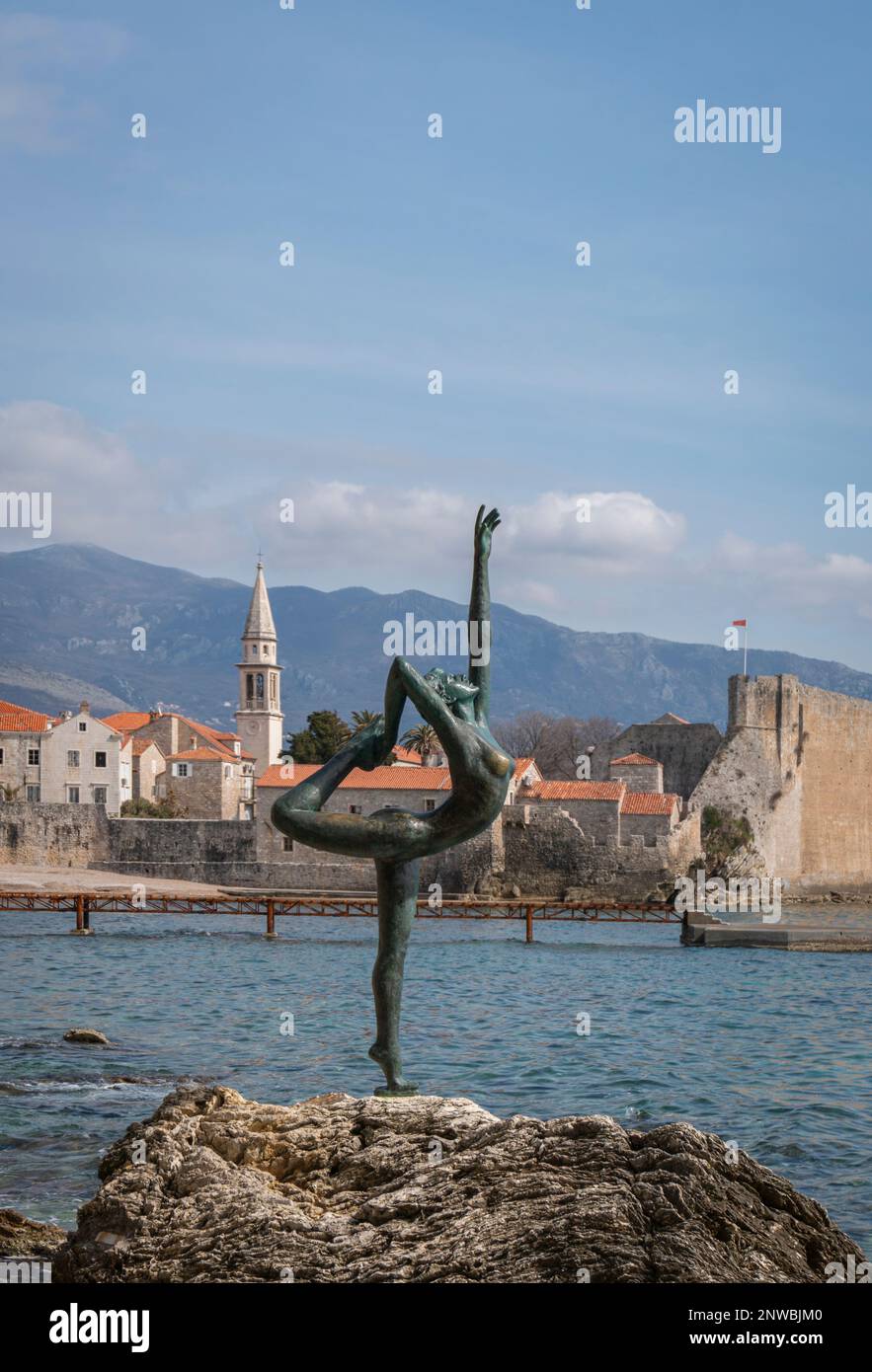 Sculpture of Ballerina Dancer of Budva by artist Gradimir Alexits, with ...